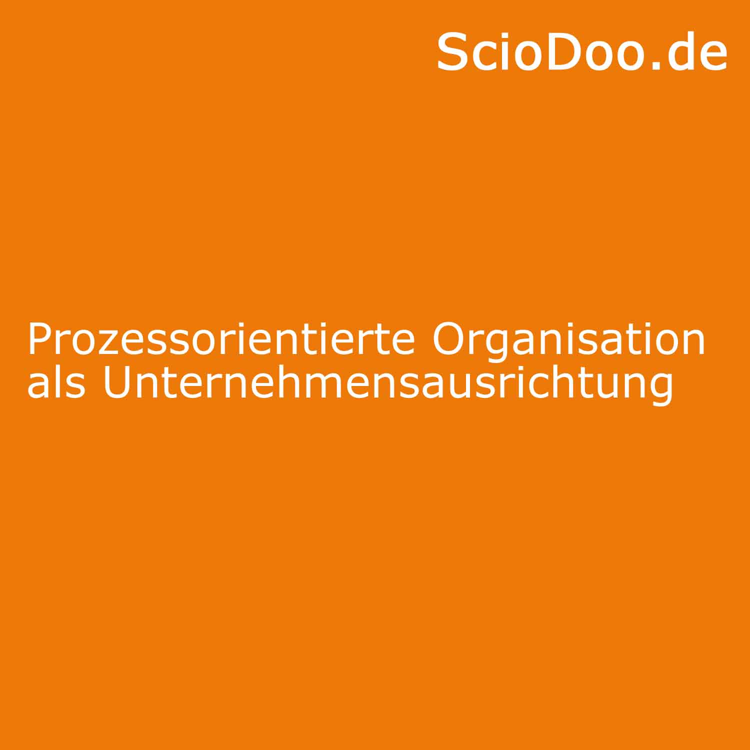 Prozessorientierte Organisation als Unternehmensausrichtung