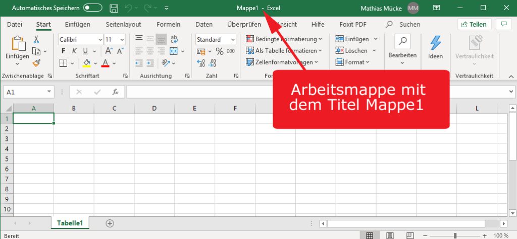 Excel Oberfläche: Aufbau und Bezeichnungen