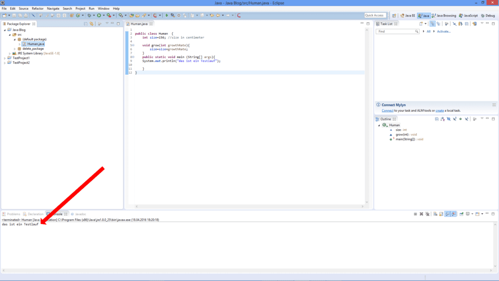 So kannst du ein Java Programm mit der main Methode starten, ausführen