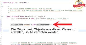 Utility Klassen als Werkzeug- & Hilfsklassen in Java Programmen anlegen