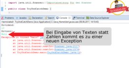 So verwendest du try und catch Blöcke im Java Programm
