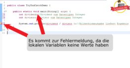 So verwendest du try und catch Blöcke im Java Programm