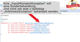 So verwendest du try und catch Blöcke im Java Programm